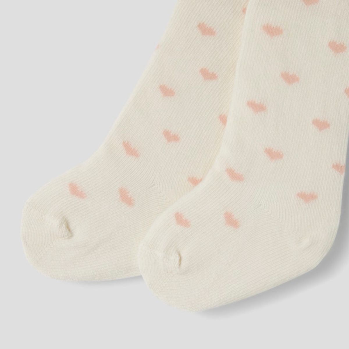 Lil'Atelier - Strømpebukse med Hjerter Baby Reba Turtledove - Guttelus.no
