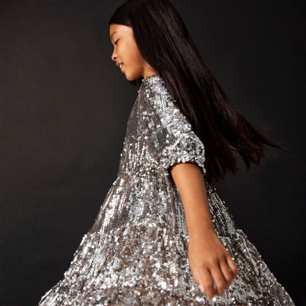 Name It - Kjole Riscing Paljetter Silver - Guttelus.no